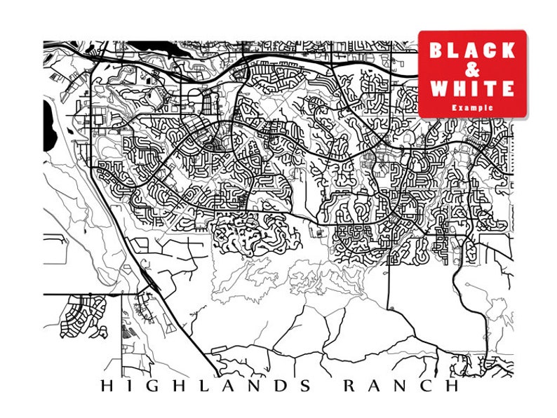 Highlands Ranch CO Map Print Colorado Poster - Etsy