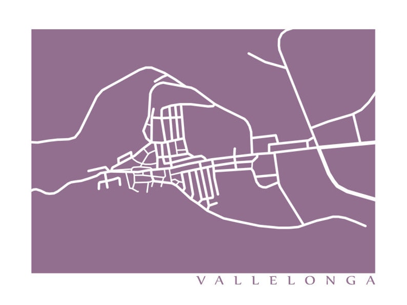 Vallelonga Map Print Italy Art Poster - Etsy