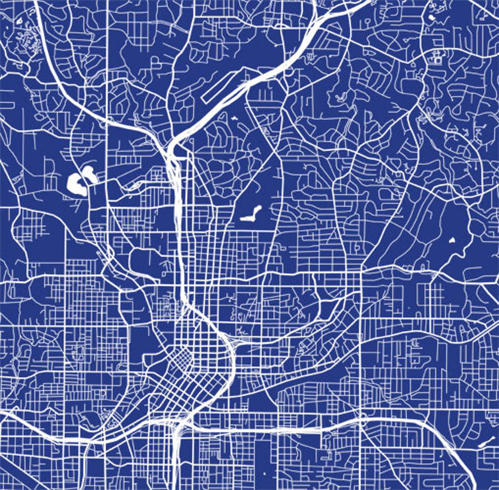 Atlanta Perimeter Map Print - Etsy