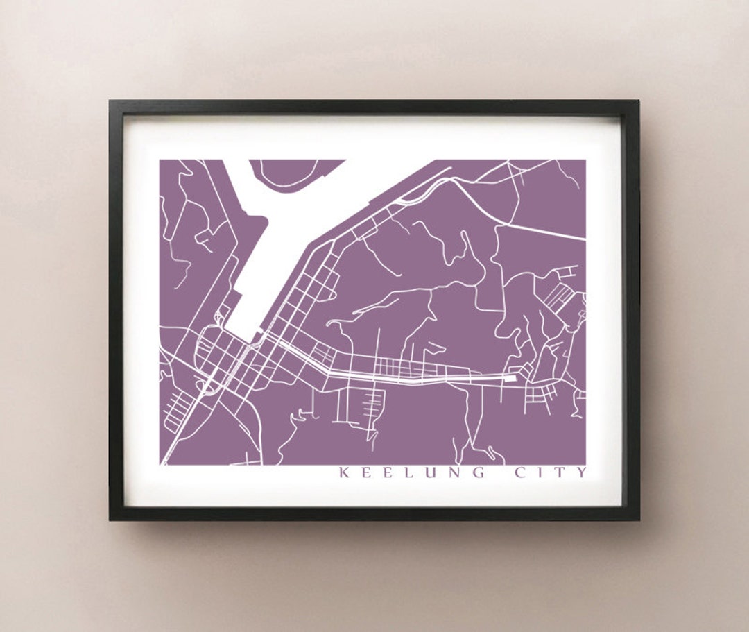 Keelung City Map Print - Taiwan Poster Art - Etsy