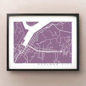 Keelung City Map Print - Taiwan Poster Art - Etsy
