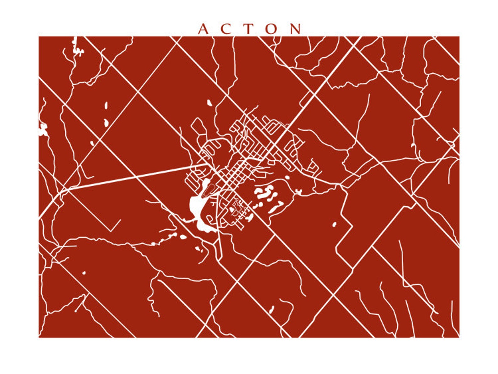 Acton Map Print - Etsy