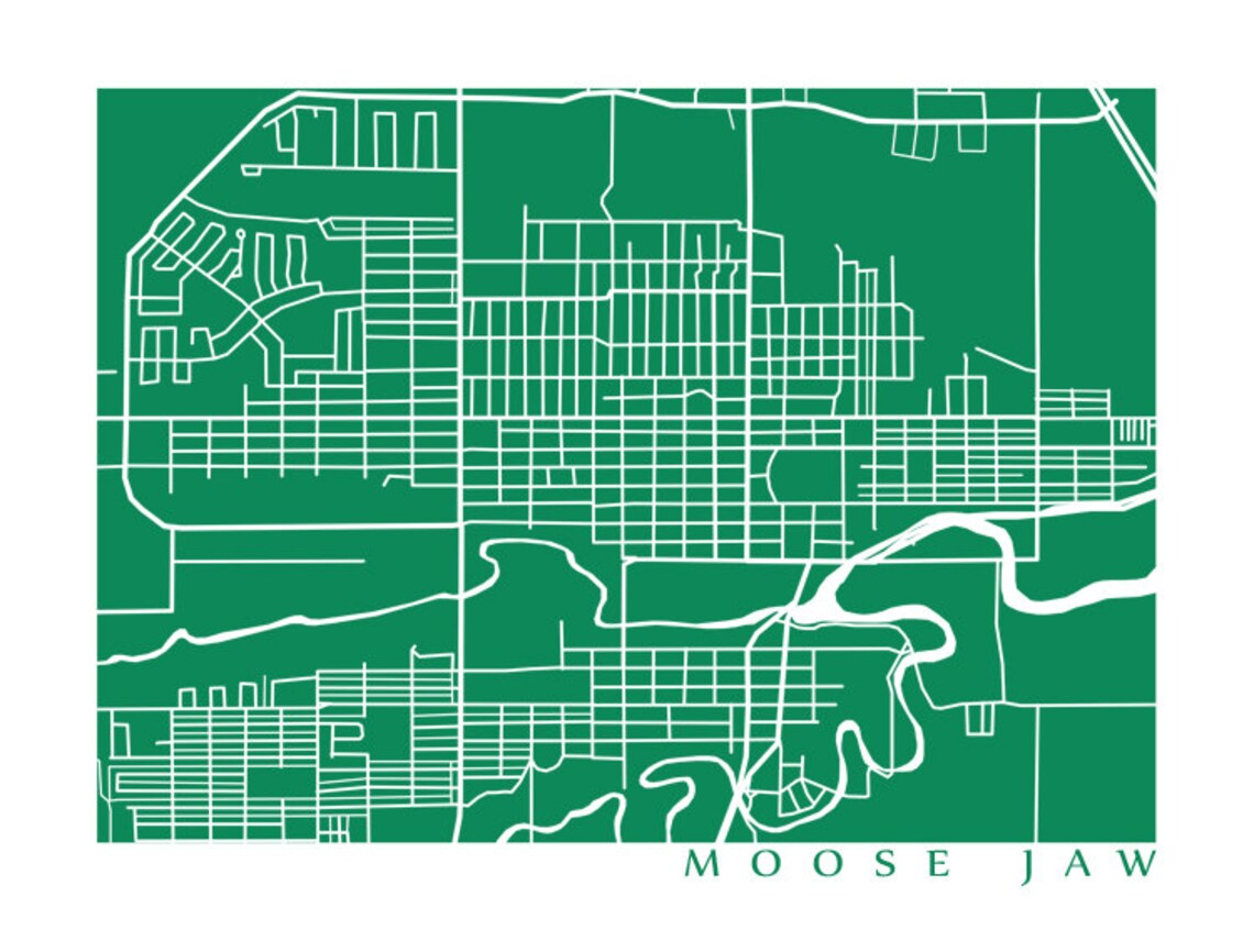 Moose Jaw Map Print Saskatchewan Poster - Etsy