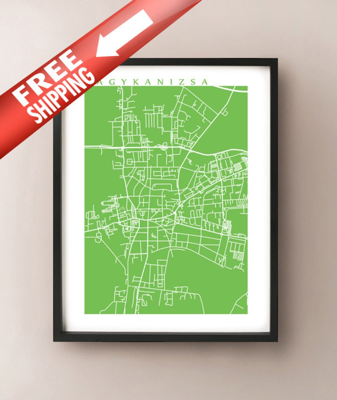 Nagykanizsa, Hungary Map Print - Etsy