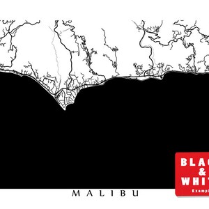 Malibu Map Print - California Art Poster - Etsy