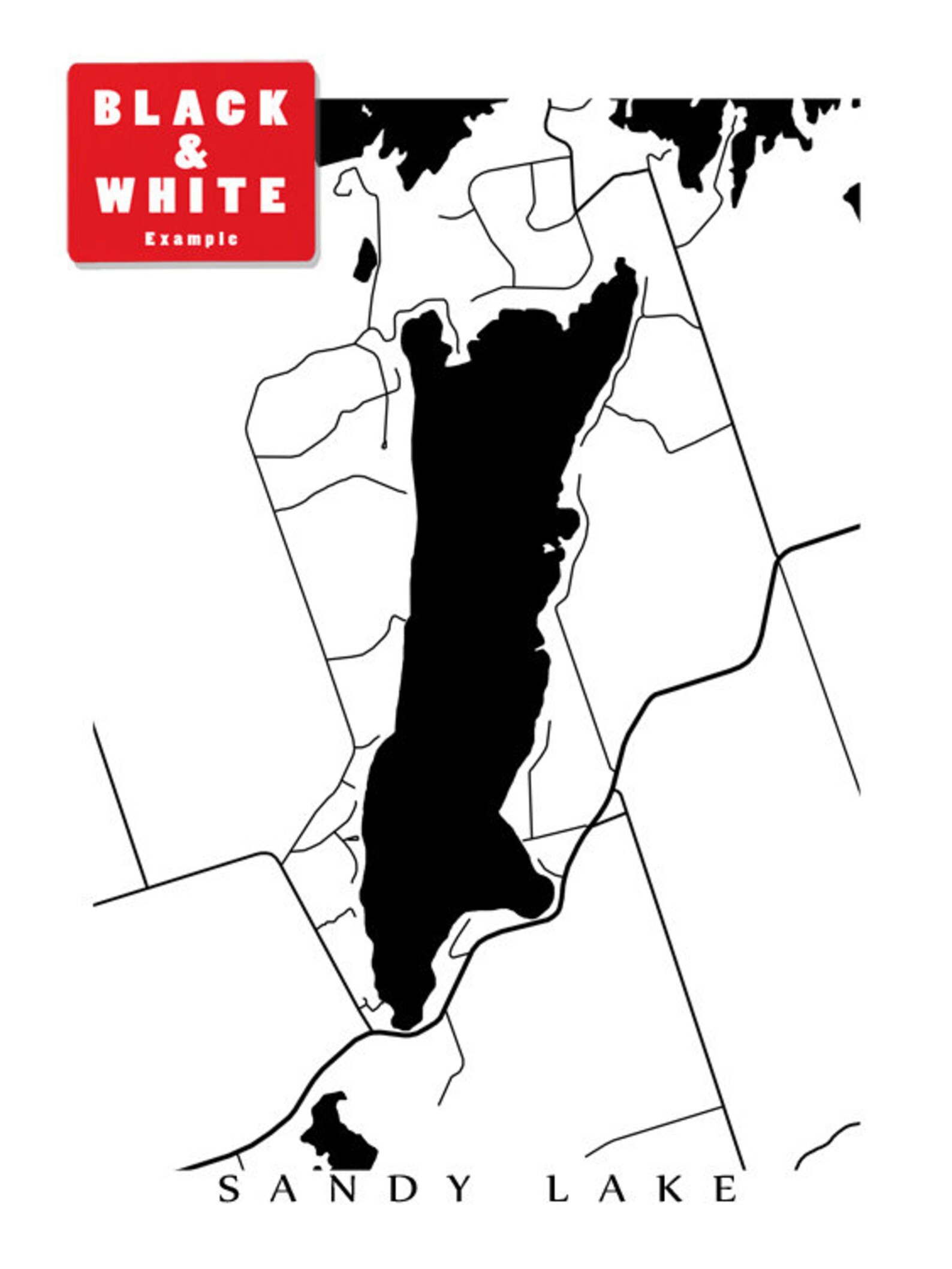 Sandy Lake ON Map Print Ontario Art - Etsy