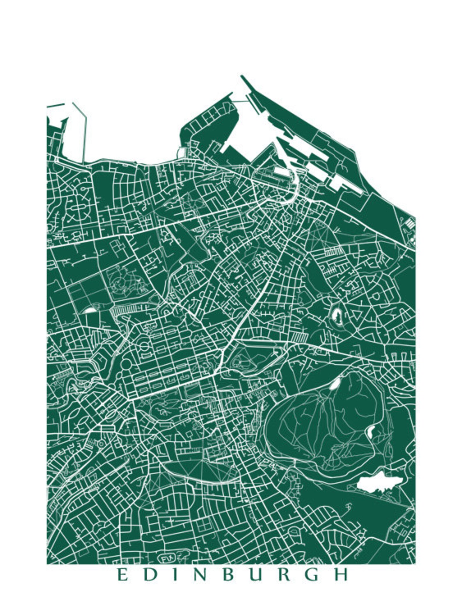 Edinburgh Map Print Scotland Poster - Etsy