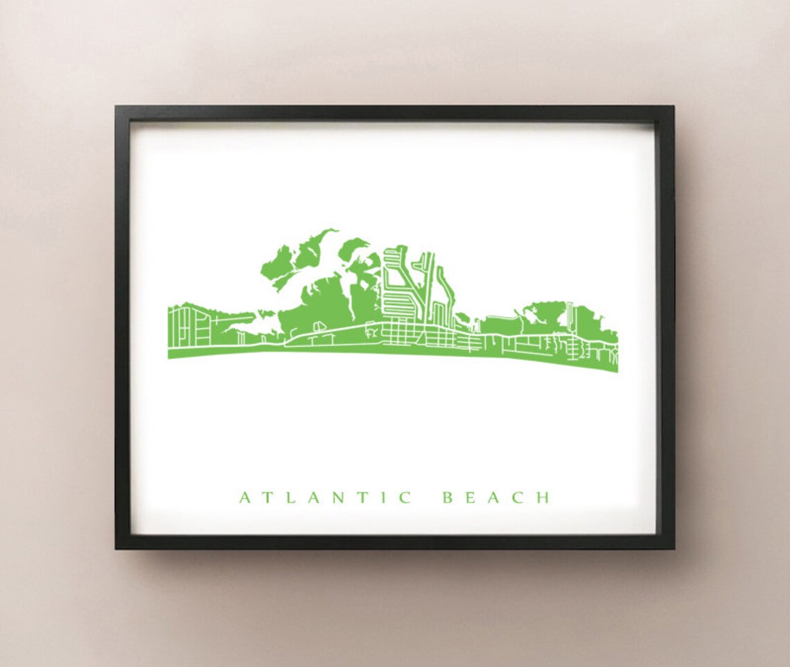 Atlantic Beach Map Print North Carolina Poster - Etsy