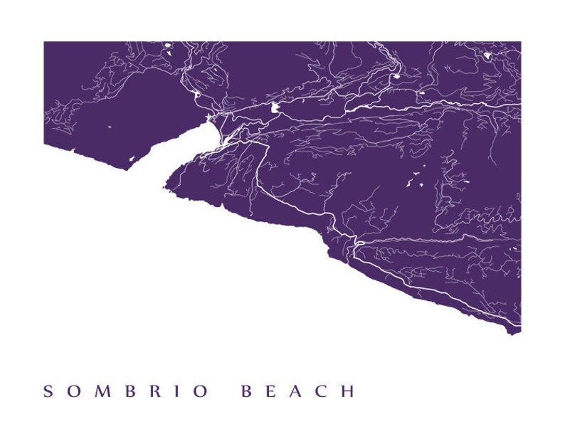 Sombrio Beach, Vancouver Island, BC Map Poster Print - British Columbia ...