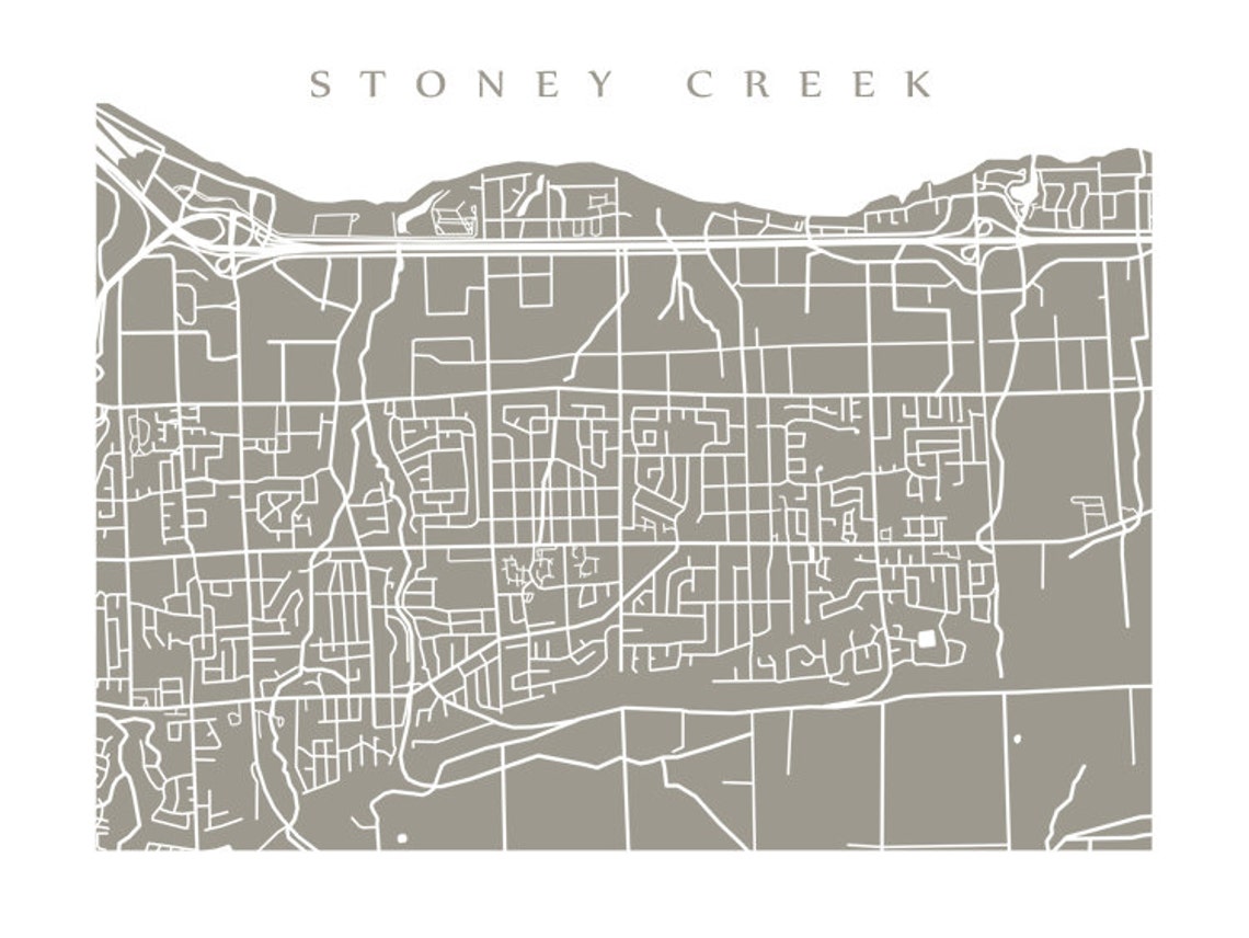 Stoney Creek Map Print Ontario Poster Art | Etsy