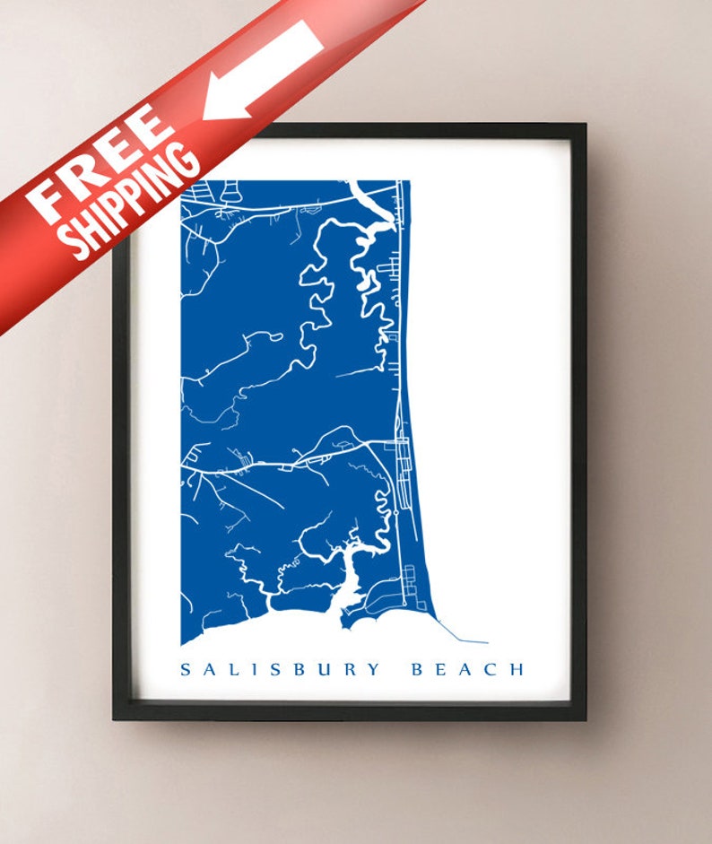 Salisbury Beach Massachusetts Map Print - Etsy