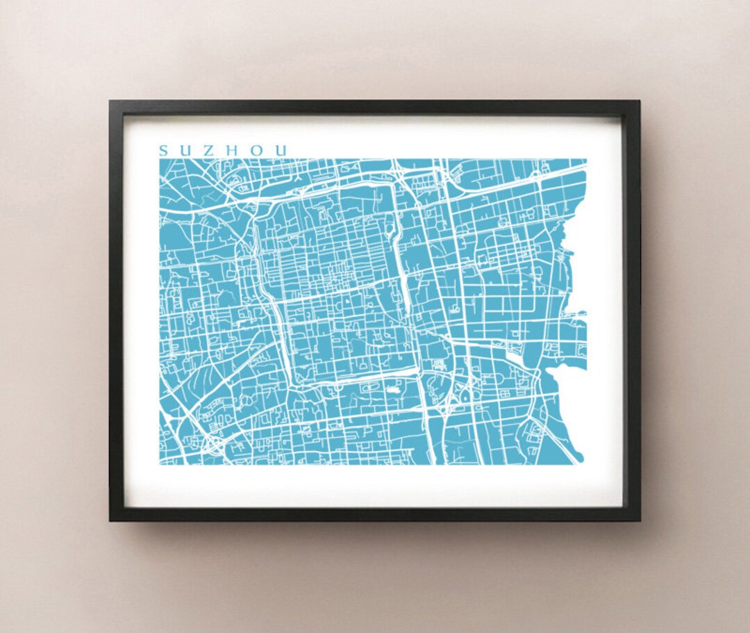 Suzhou Map Print - China Poster Art - 苏州 - Etsy