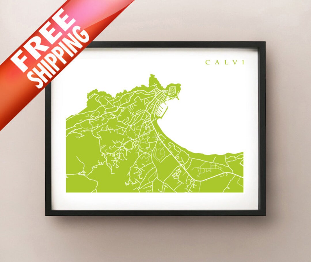 Calvi, Corsica, France Map Print - Corse - Etsy