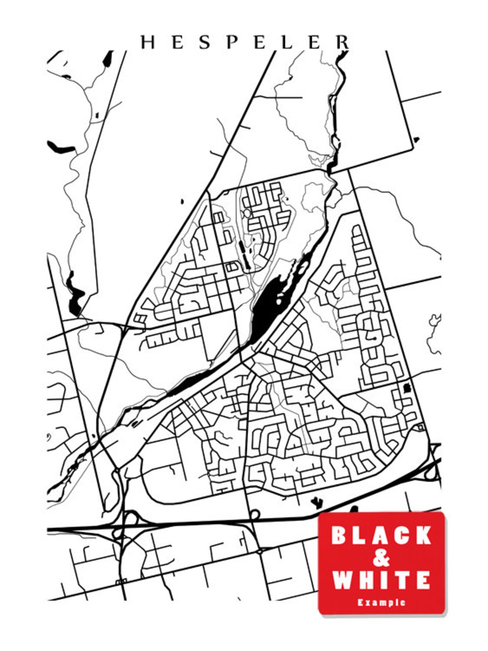 Hespeler Cambridge Map Print Ontario Poster Art - Etsy UK