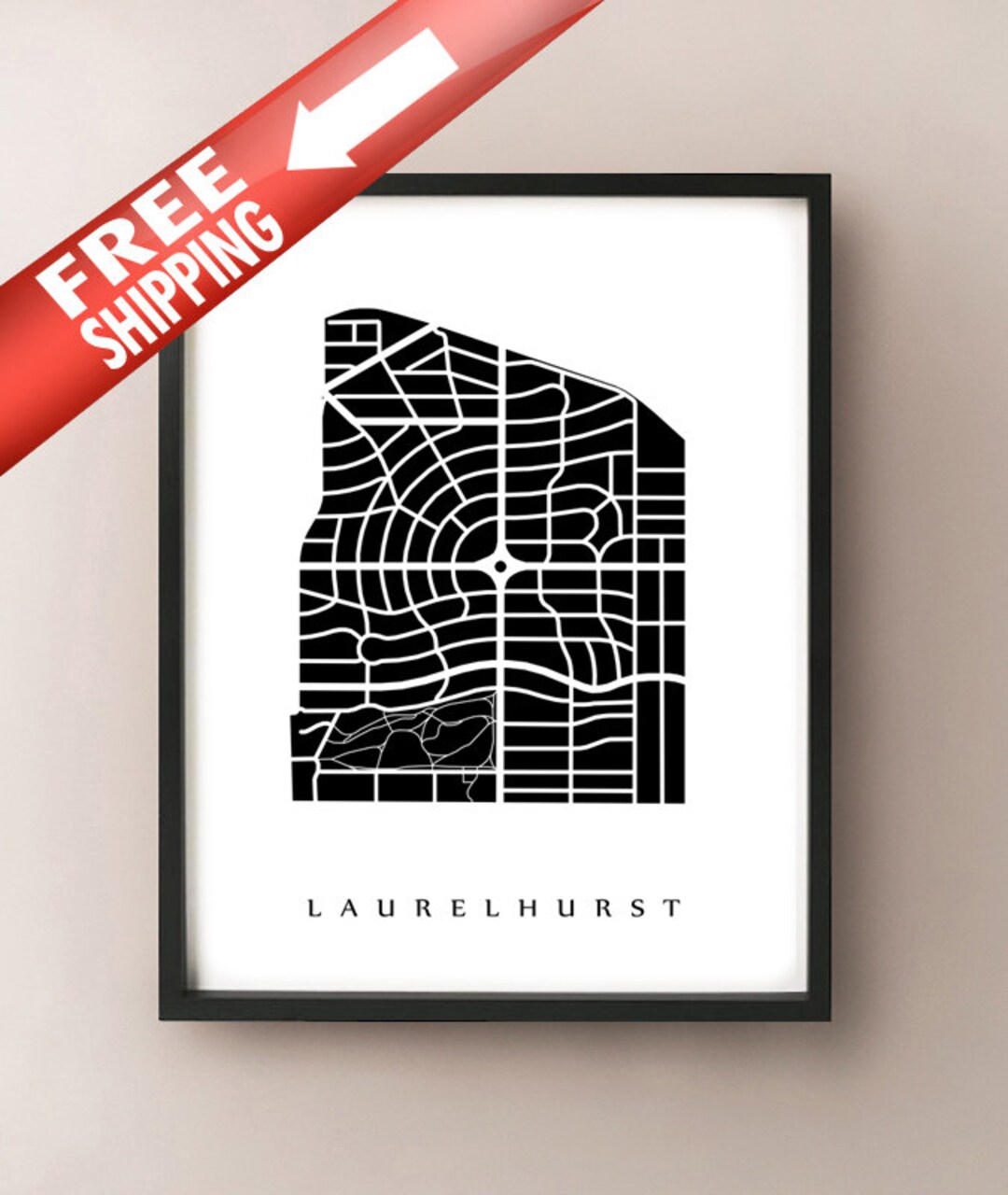 Laurelhurst Neighborhood Map Print - Portland, Oregon - Etsy