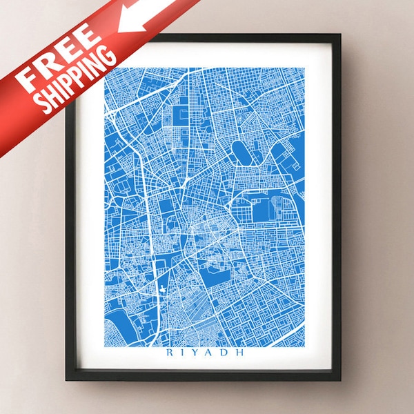Riyadh Saudi Arabia Map Poster - Etsy
