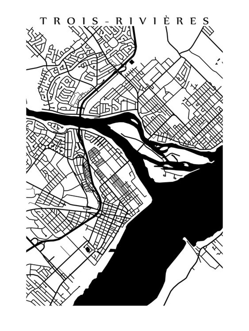 Trois-rivières Map Print - Etsy