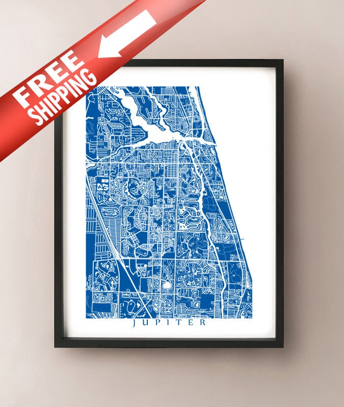 Jupiter FL Map Print Florida Poster | Etsy