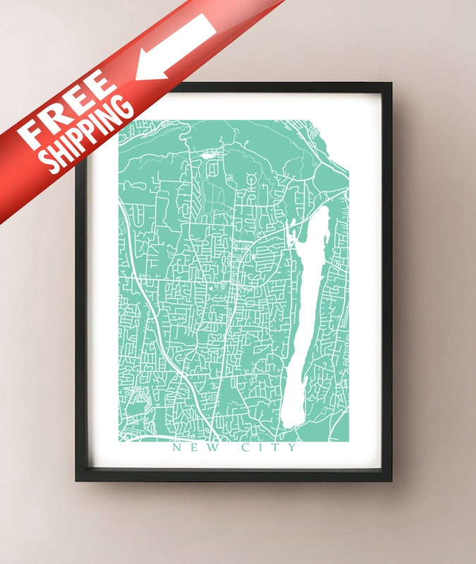 New City, Clarkstown, NY Map Print - Rockland County, New York - Etsy