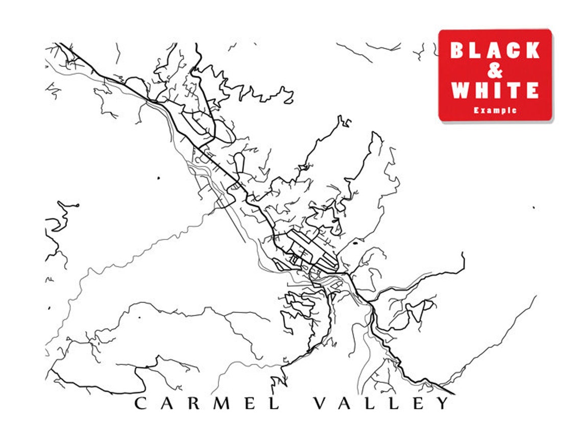 Carmel Valley, CA Map Print - California Poster - Etsy