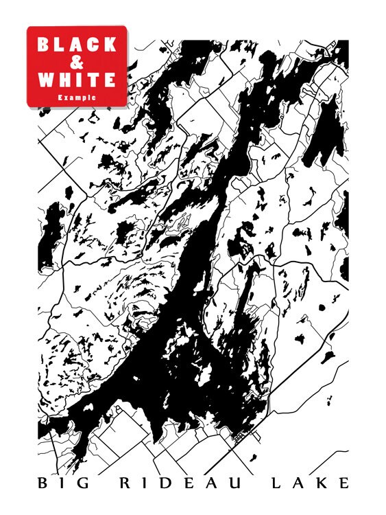 Big Rideau Lake Map Rideau Lakes Ontario Print - Etsy