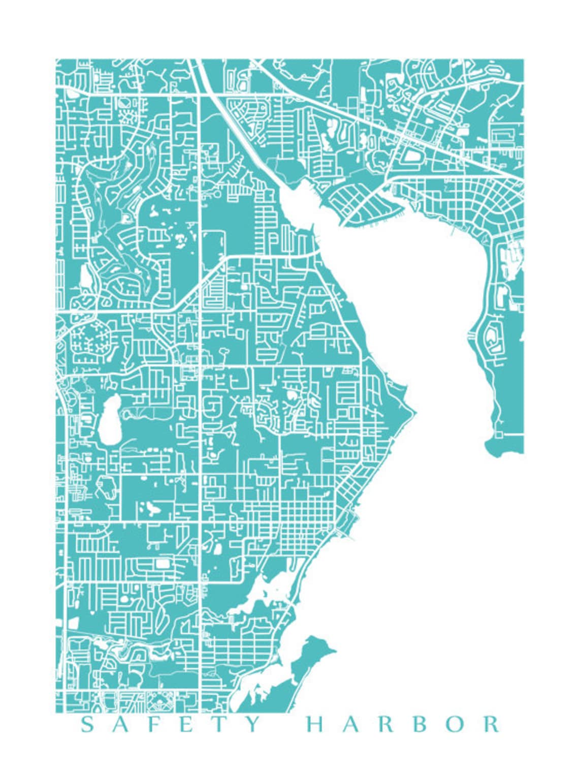 Safety Harbor FL Map Print Pinellas County Florida Poster - Etsy