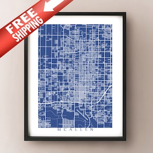 Mcallen, TX Map Print - Texas Poster - Etsy