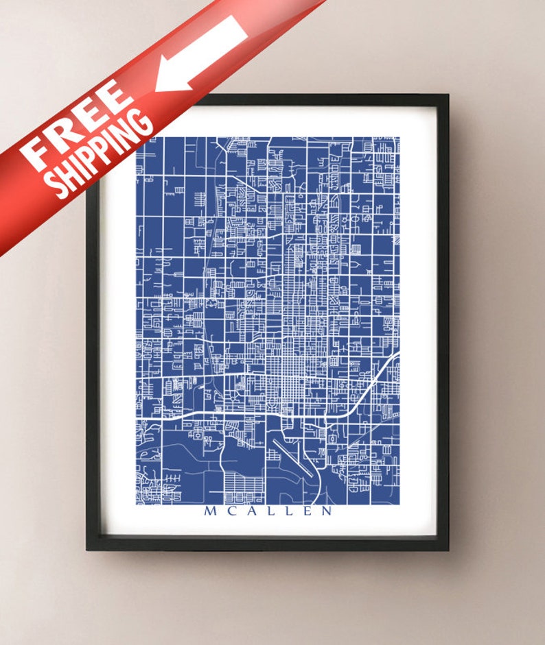 Mcallen, TX Map Print - Texas Poster - Etsy