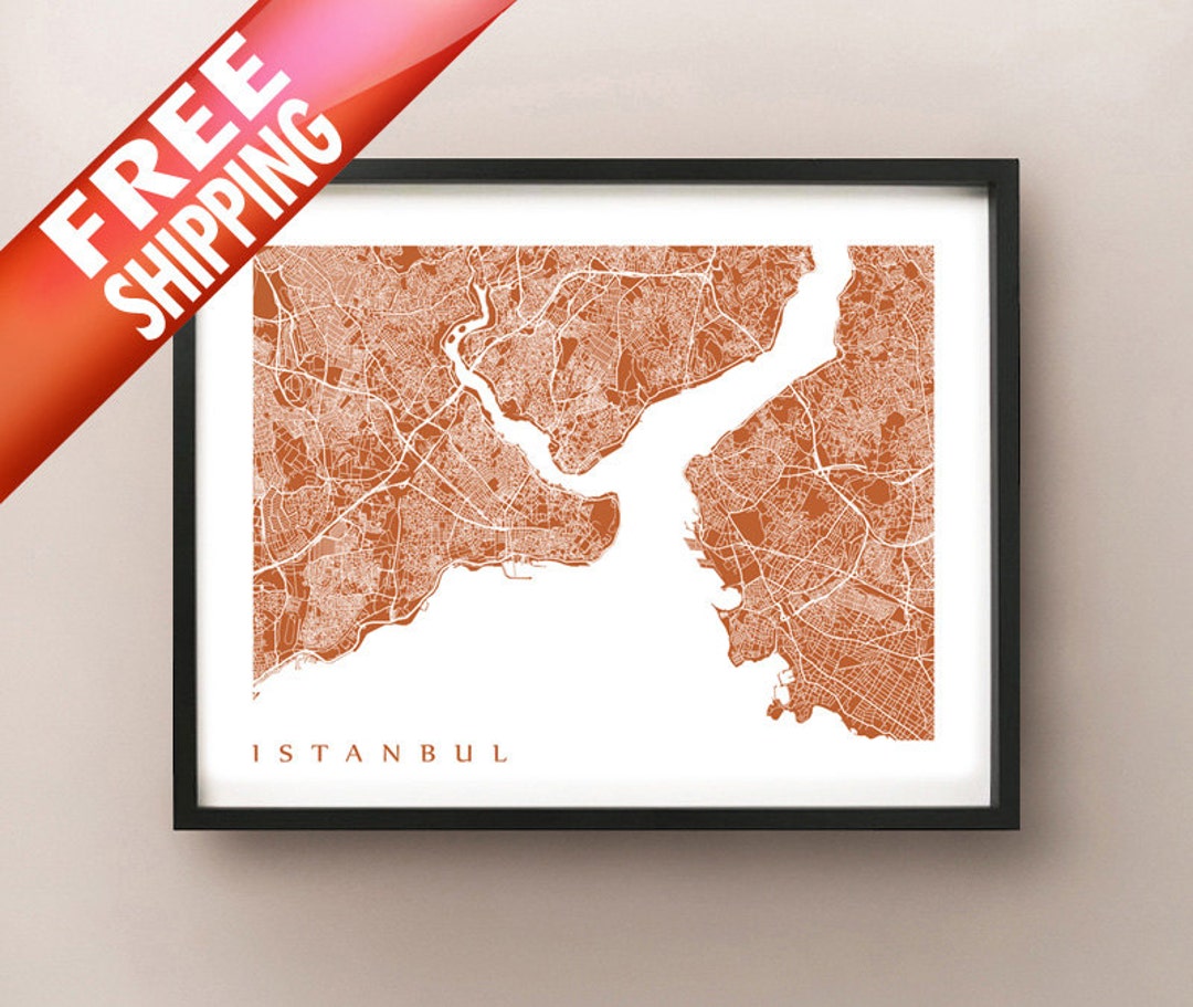 Istanbul Map Print - Turkey Poster - Etsy