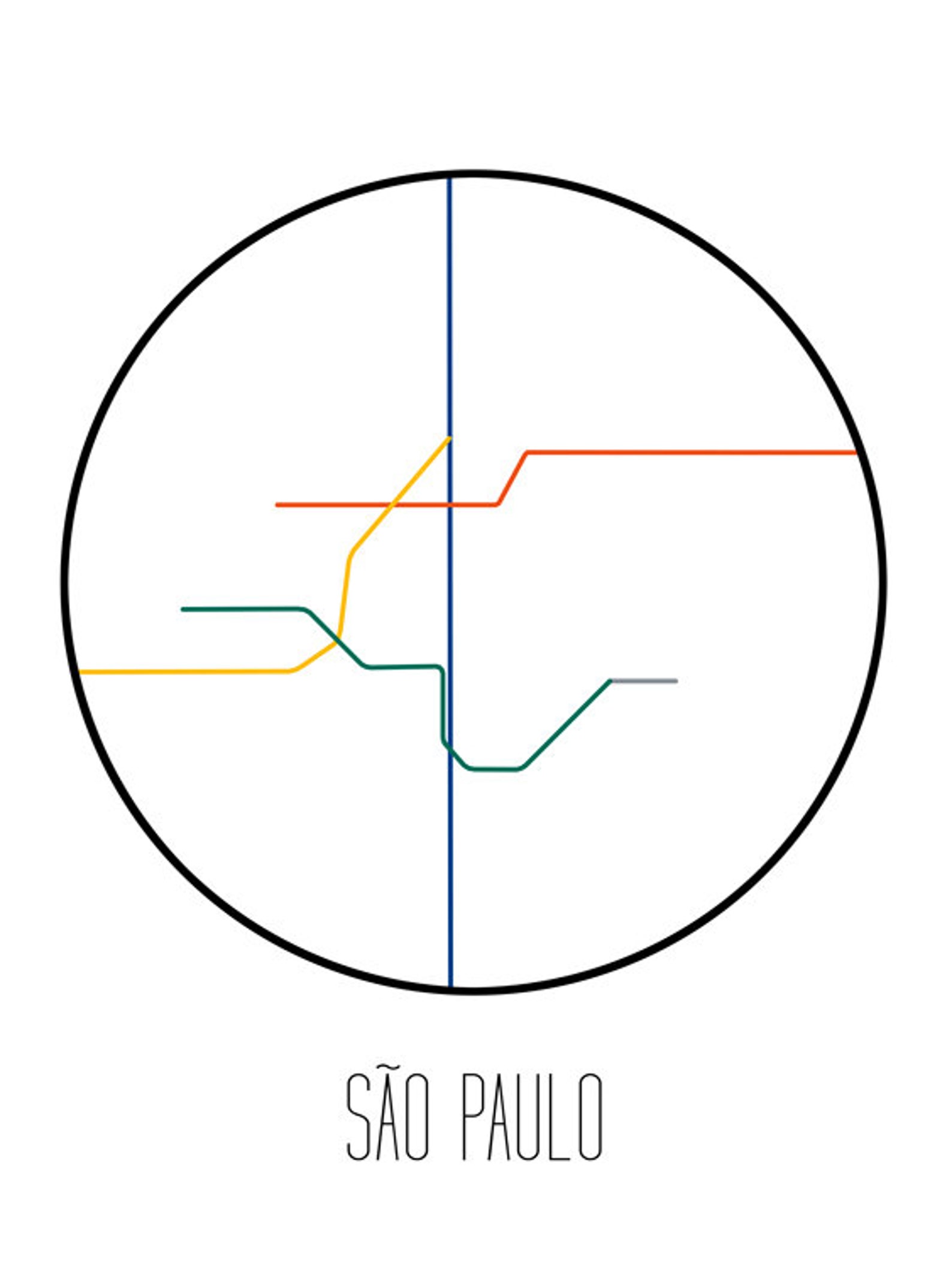Sao Paulo Brazil Minimalist Metro Subway Art Print - Etsy