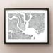 Charleston Horizontal Map Print South Carolina Poster Art - Etsy