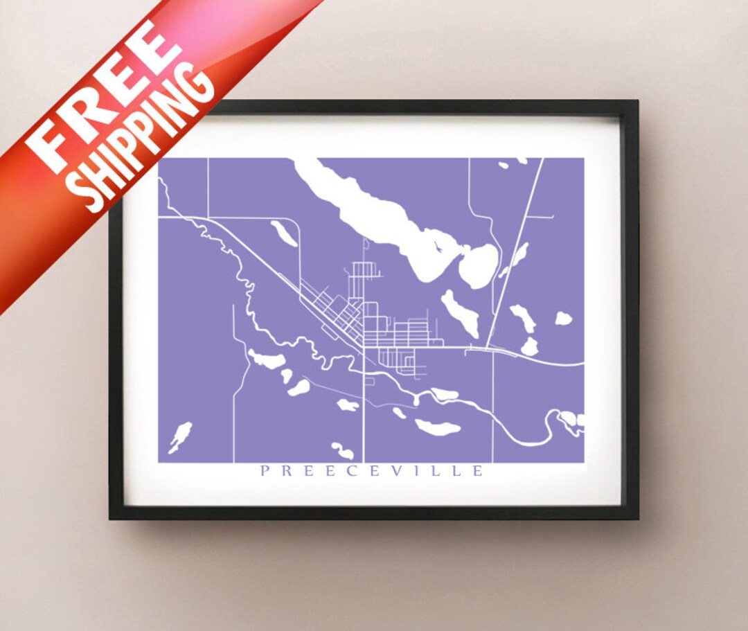 Preeceville, SK Map Print - Saskatchewan Poster - Etsy