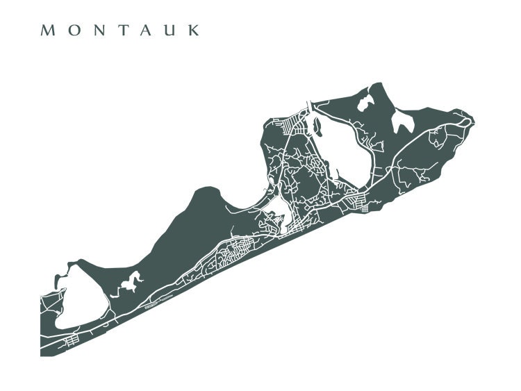 Montauk Map Print - New York Poster - Etsy