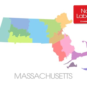 Massachusetts State Map - Custom Print - Etsy