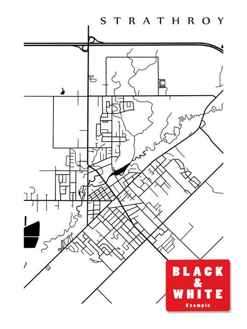 Strathroy ON Map Ontario Poster Art | Etsy