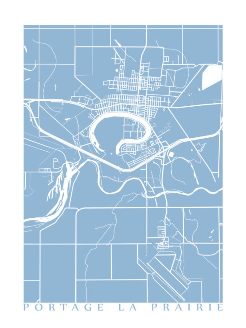 Portage La Prairie MB Map Print Manitoba Poster - Etsy