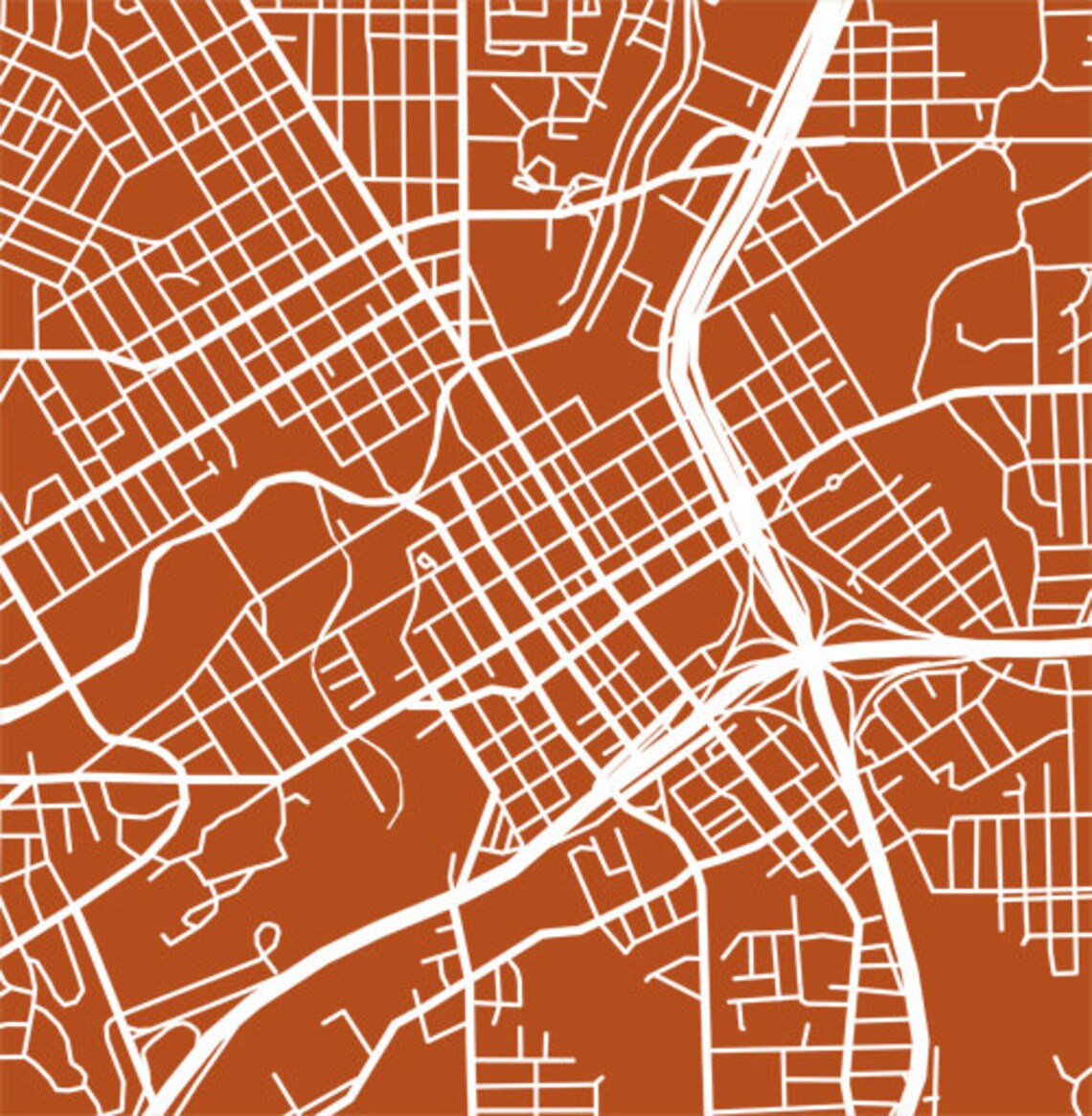 Flint City Map - Michigan Poster - Etsy