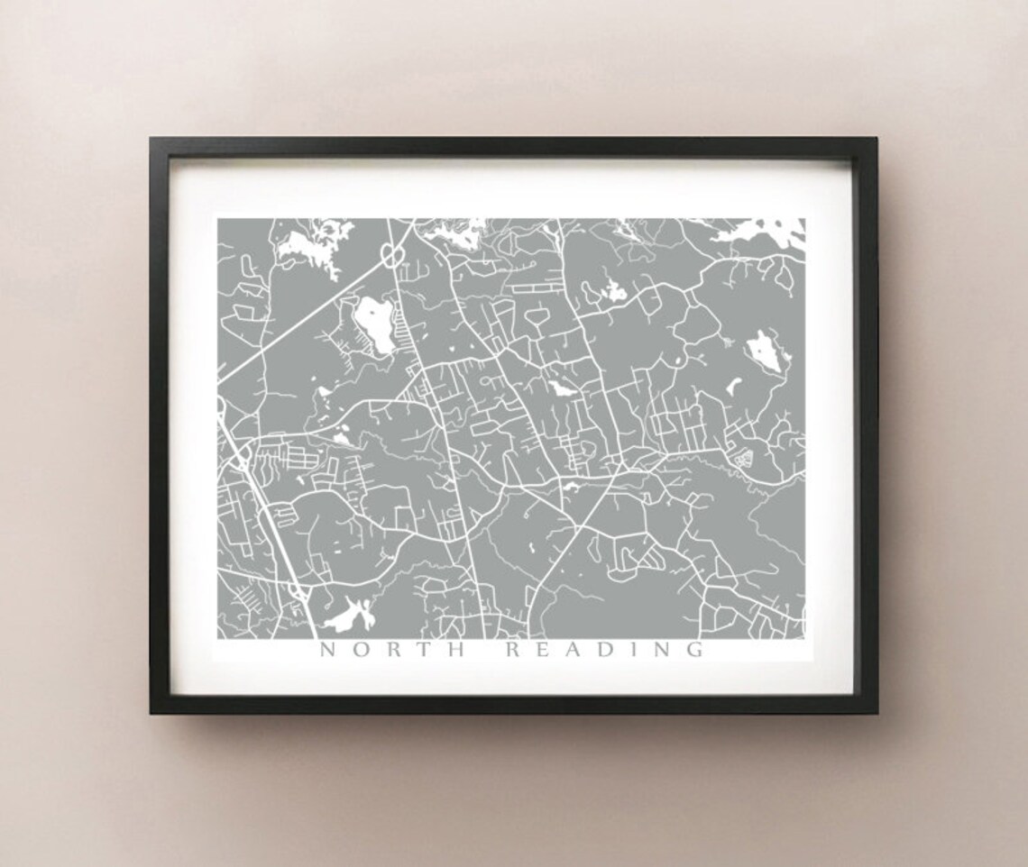 North Reading Massachusetts Map Print | Etsy