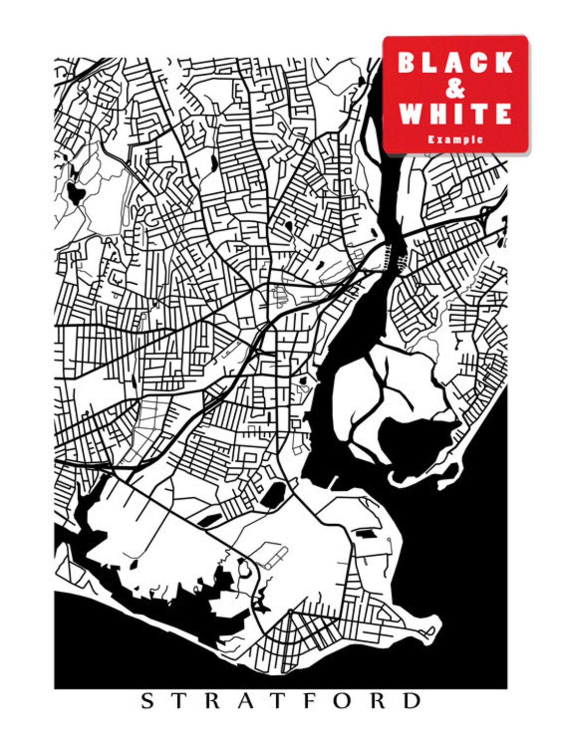 Stratford CT Map Print - Etsy