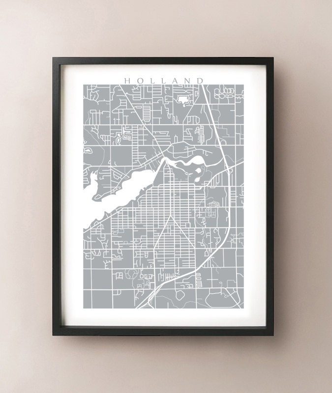 Holland, MI Map - Michigan Poster - Etsy