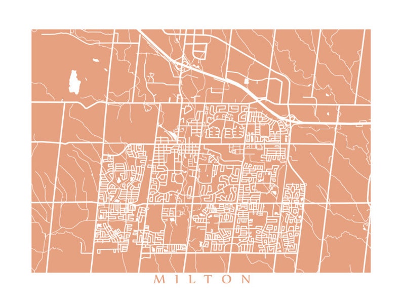 Milton Map Print Ontario Poster Art | Etsy