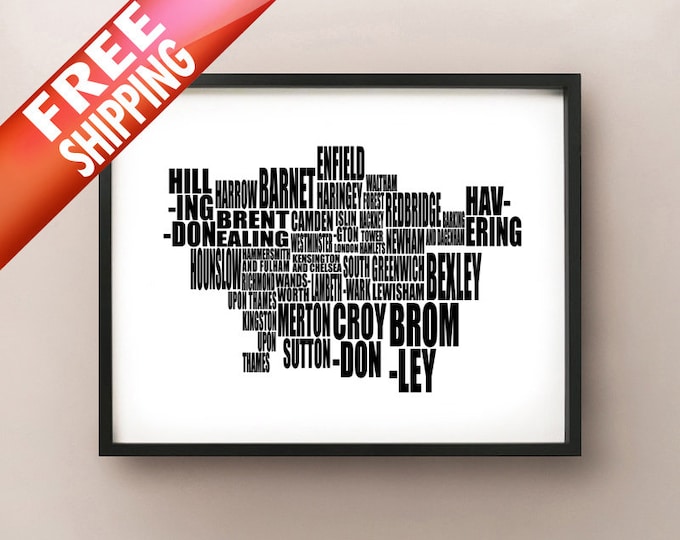 Map of London Boroughs Districts Coloured Geography Learning ...