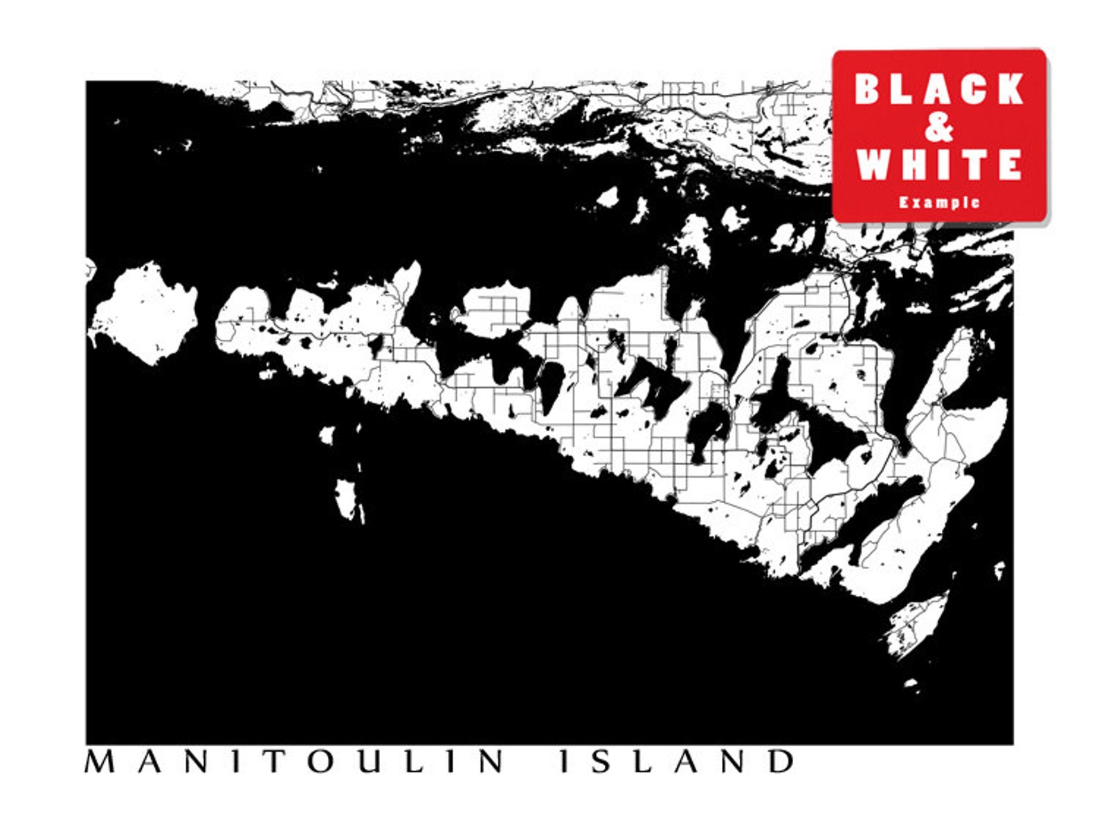 Manitoulin Island ON Map Print Ontario Art Canada Poster | Etsy