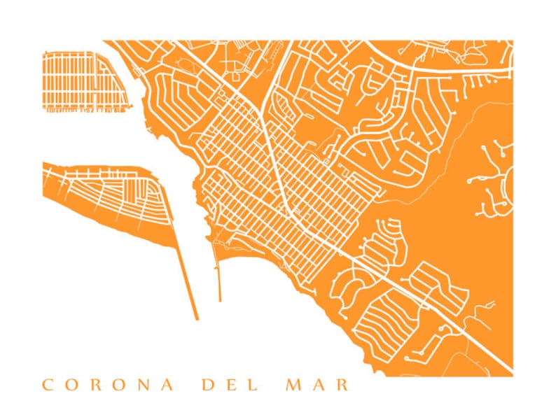 Corona Del Mar Map California Poster Print - Etsy