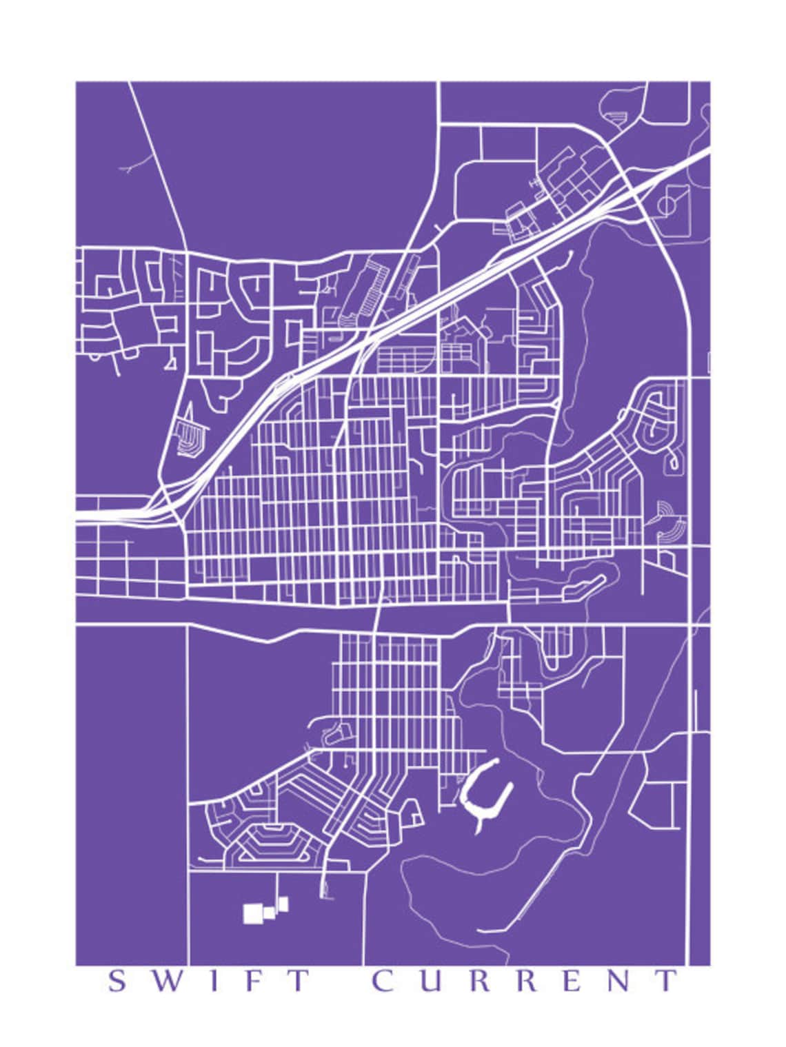 Swift Current Map Print Saskatchewan Poster - Etsy