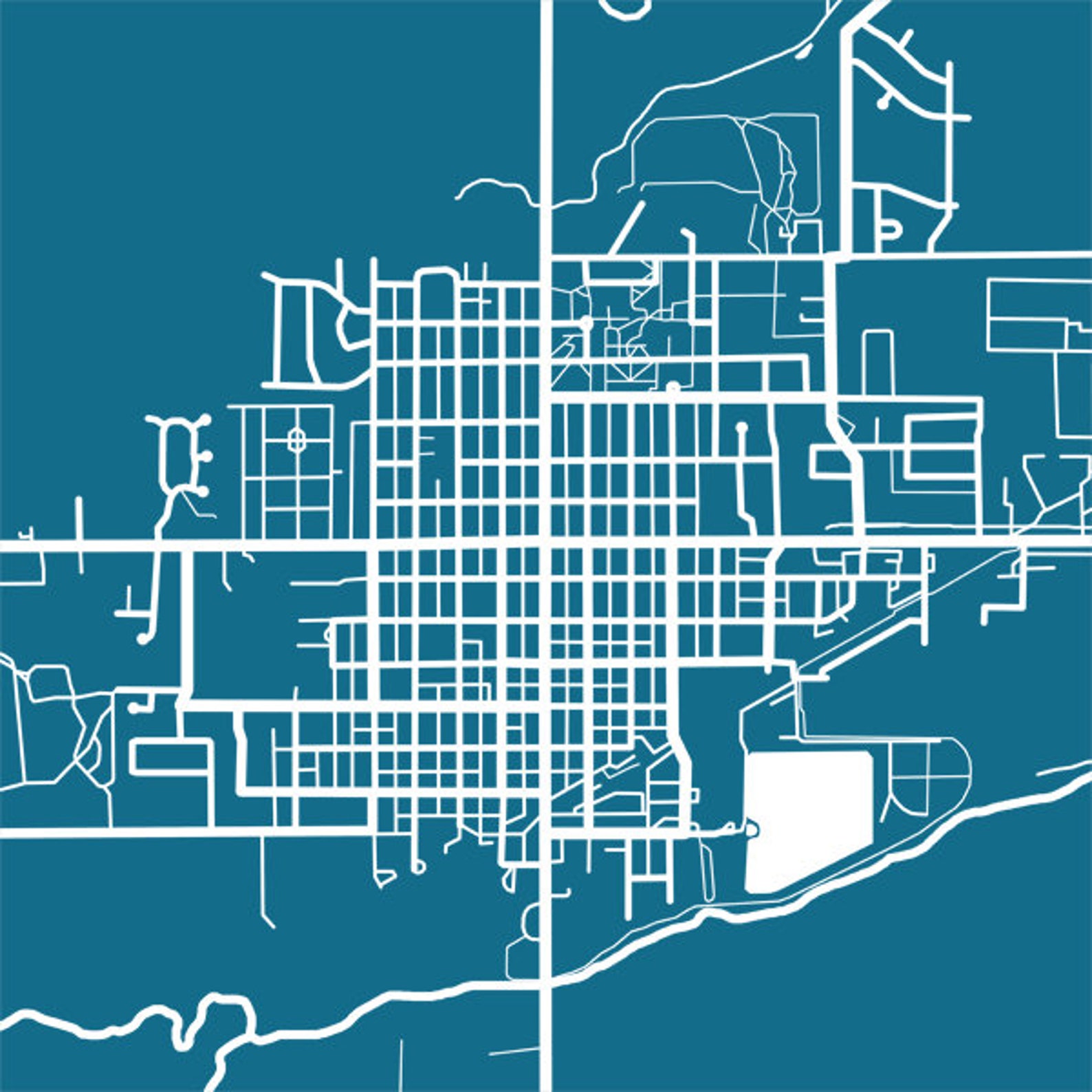 Wayne, NE Map Print - Nebraska Poster - Etsy UK