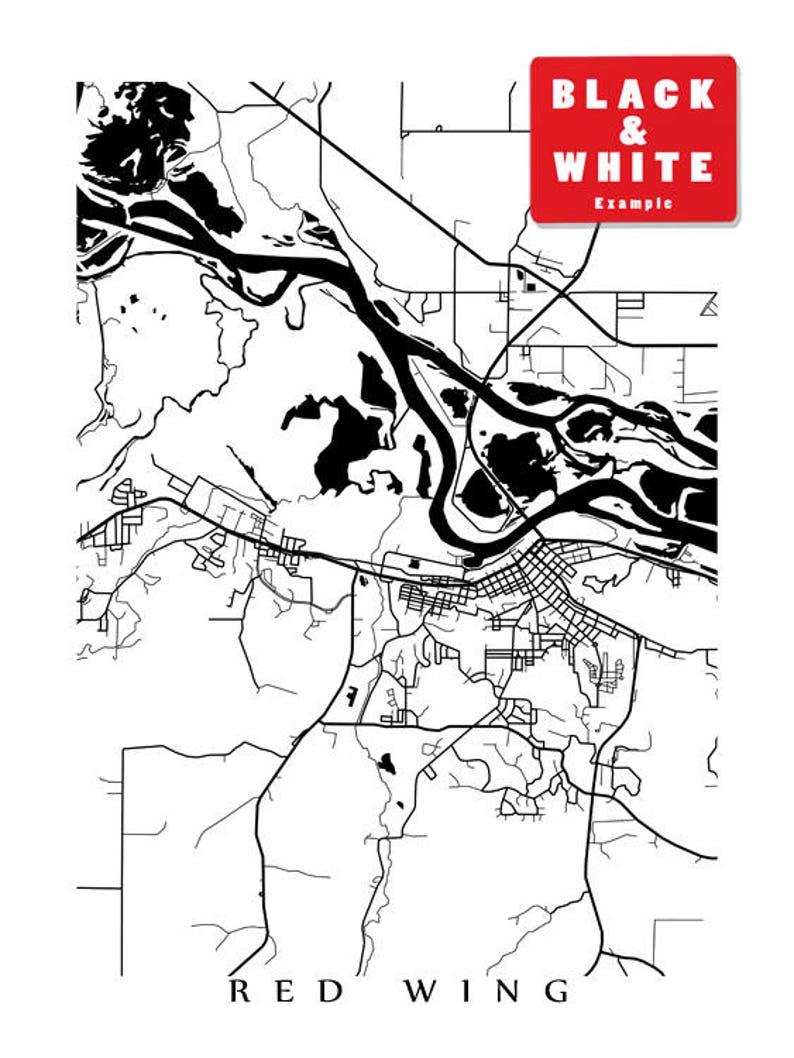 Red Wing MN Map Print Minnesota Poster - Etsy