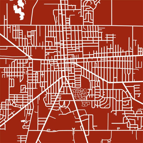 Marion OH Map Ohio Poster Print - Etsy