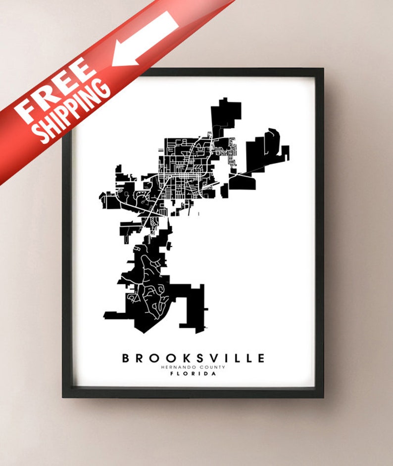 Brooksville FL City Limits Map Print - Etsy
