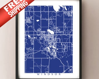 Windsor Map Print, Windsor Map Poster Wall Art, Co City Map, Colorado ...